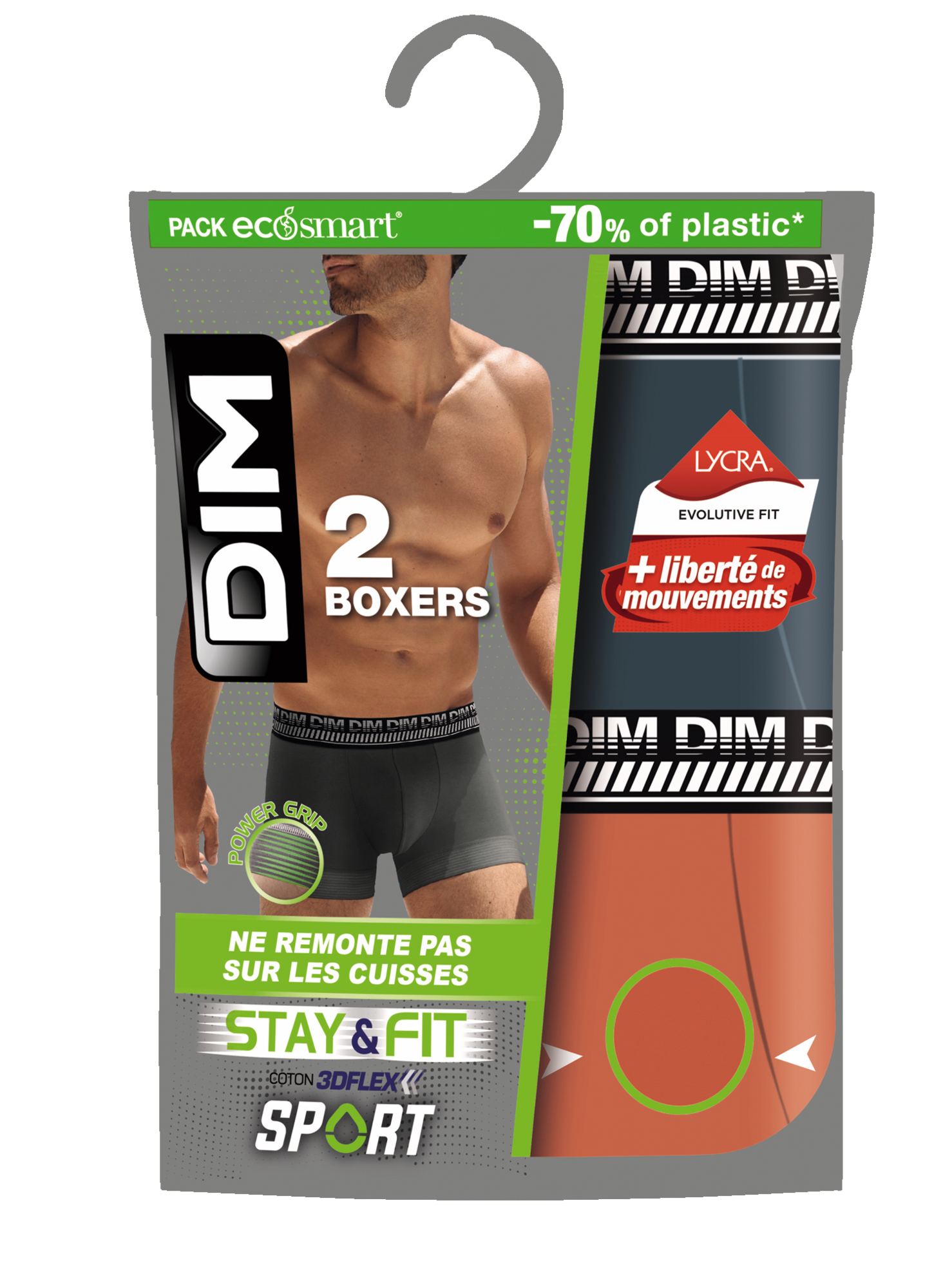 DIM LOT DE 2 BOXERS HOMME en promo
