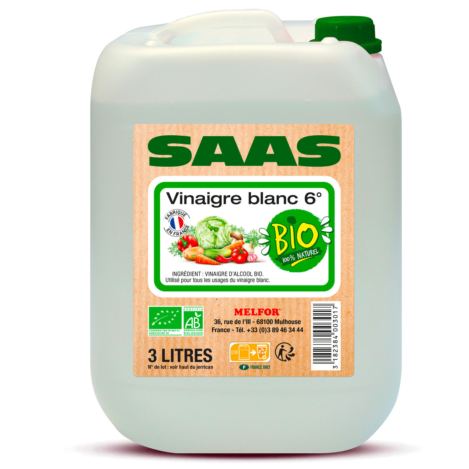 SAAS Vinaigre d'alcool blanc 3182384003017